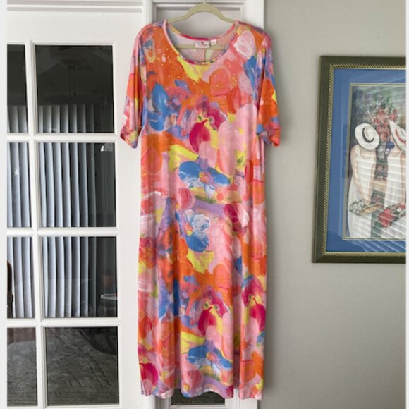 Quacker Factory | Dresses | Quacker Factory Floribunda Watercolor ...